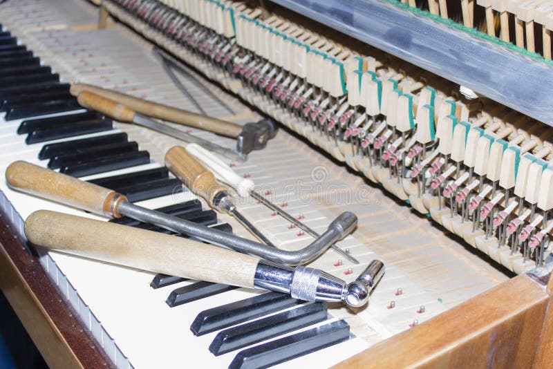 Detailed View of Upright Piano during a Tuning Stock Photo - Image of ...