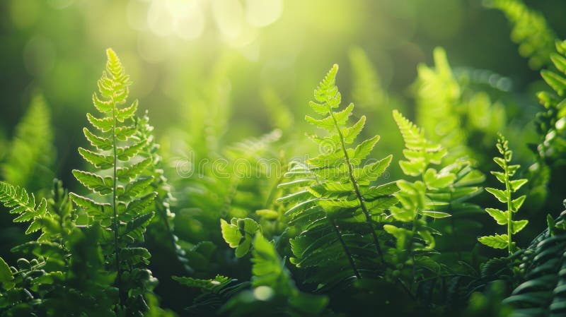 A Detailed View of Various Green Plants Stock Illustration ...
