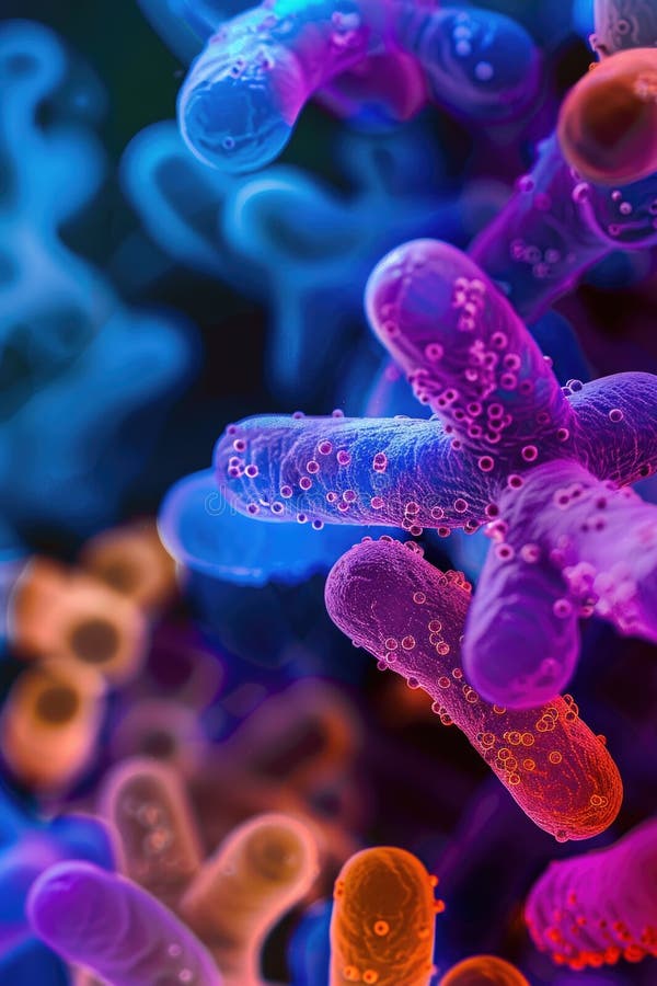 A Detailed View of Variously Colored Cells Stock Image - Image of ...