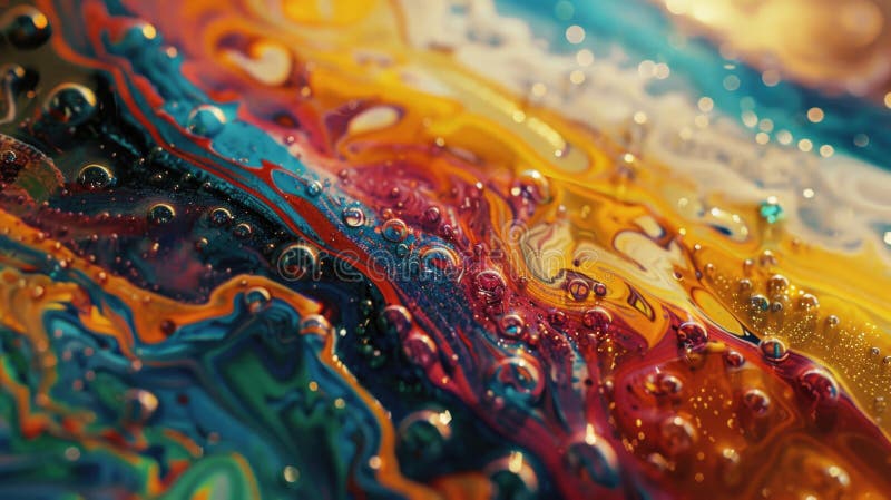 A Detailed View of Vibrant Liquid Art Stock Illustration - Illustration ...