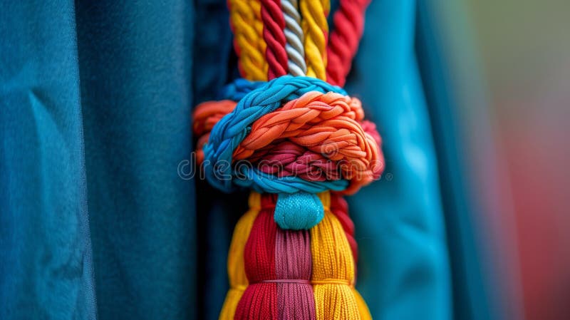 Close Up of Multi Colored Rope Stock Illustration - Illustration of ...