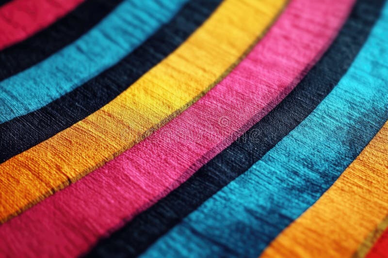 A Detailed View of a Vibrant Textile with Multiple Colors and Patterns ...