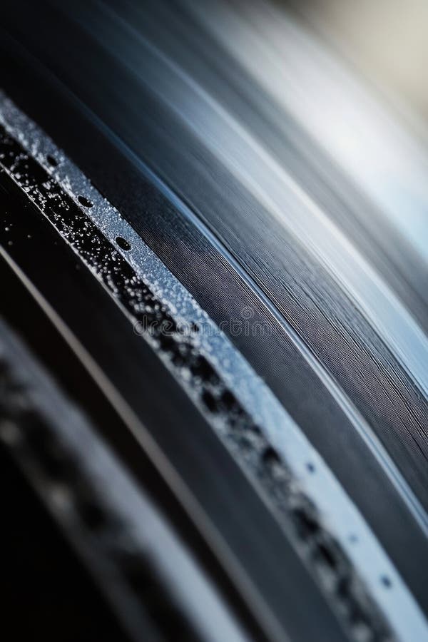 A Detailed View of a Vinyl Record with Grooves and Label Stock Photo ...