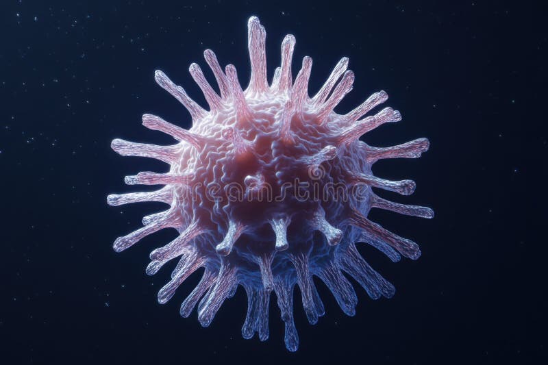 Detailed View of a Virus Structure Showcasing Spikes and Surface ...