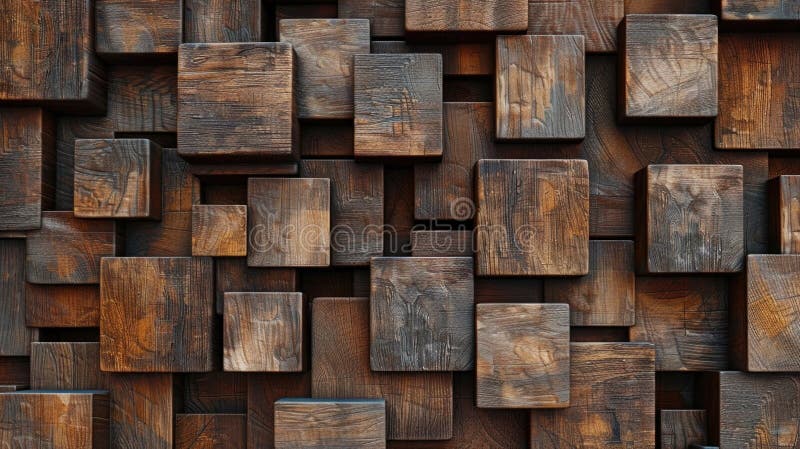 Detailed View of a Wall Constructed with Wooden Blocks. Suitable for ...