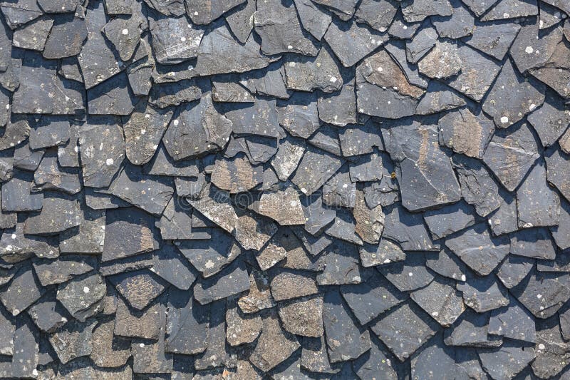 Detailed View of Wall Texture Randomly Lined with Slate Panels, Typical ...