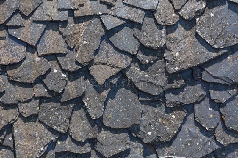 Detailed View of Wall Texture Randomly Lined with Slate Panels, Typical ...