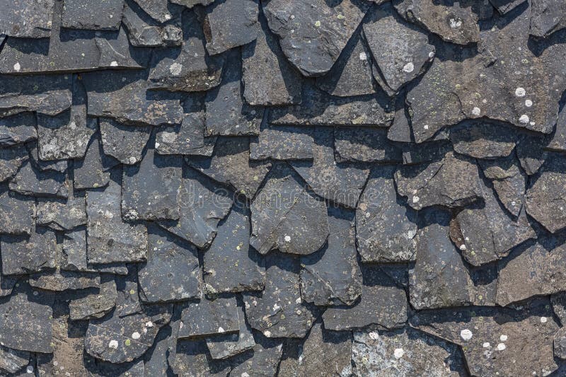 Detailed View of Wall Texture Randomly Lined with Slate Panels, Typical ...