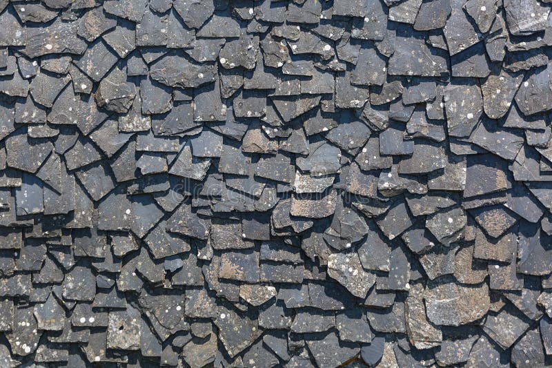 Detailed View of Wall Texture Randomly Lined with Slate Panels, Typical ...