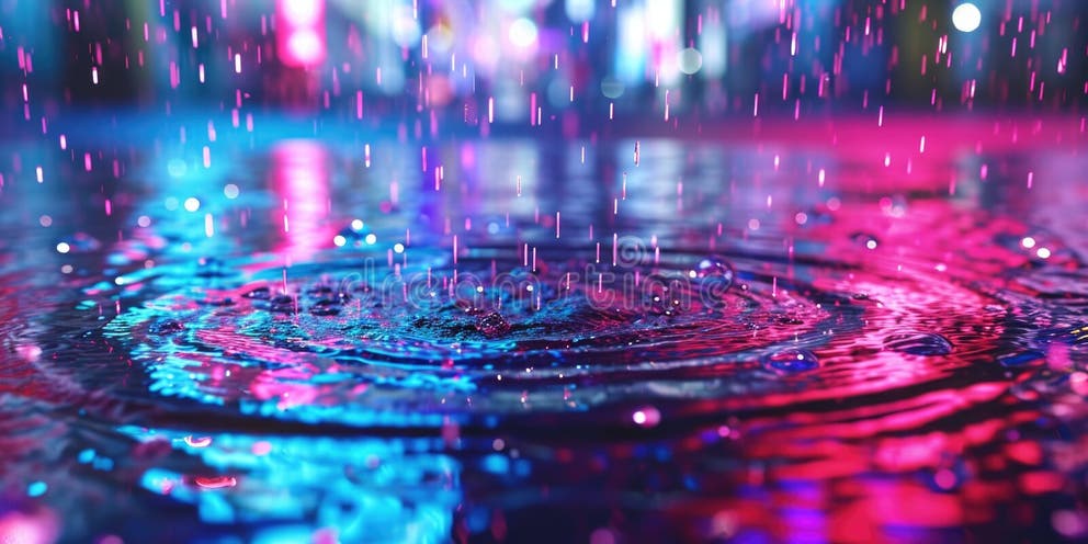 A Detailed View of a Water Drop in a Puddle. Suitable for Various ...