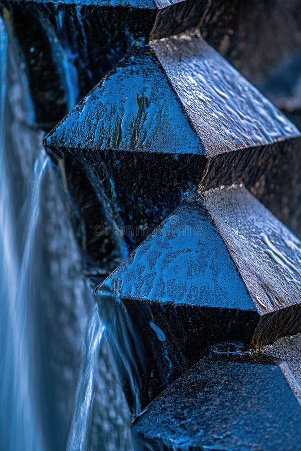 A Detailed View of a Water Feature Surrounded by Natural Stones Stock ...