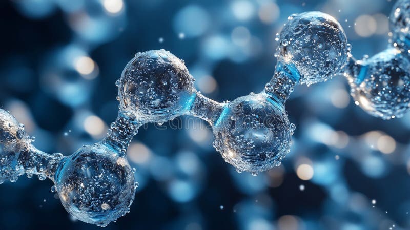 Detailed View of Water Molecule Structure in Liquid Environment Stock ...