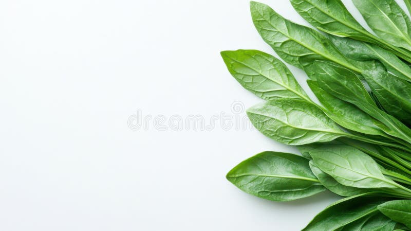 Detailed View of Water Spinach Leaves Isolated on White Offering Ample ...
