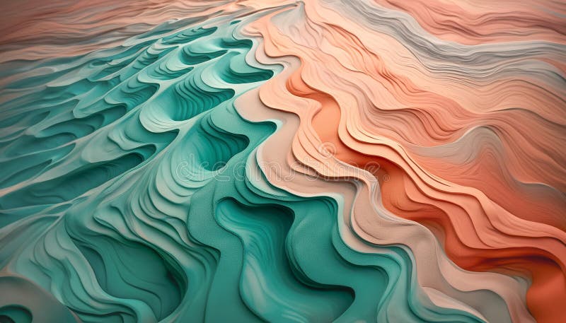 Detailed View of a Wave-like Pattern Created by Layered Gradient ...