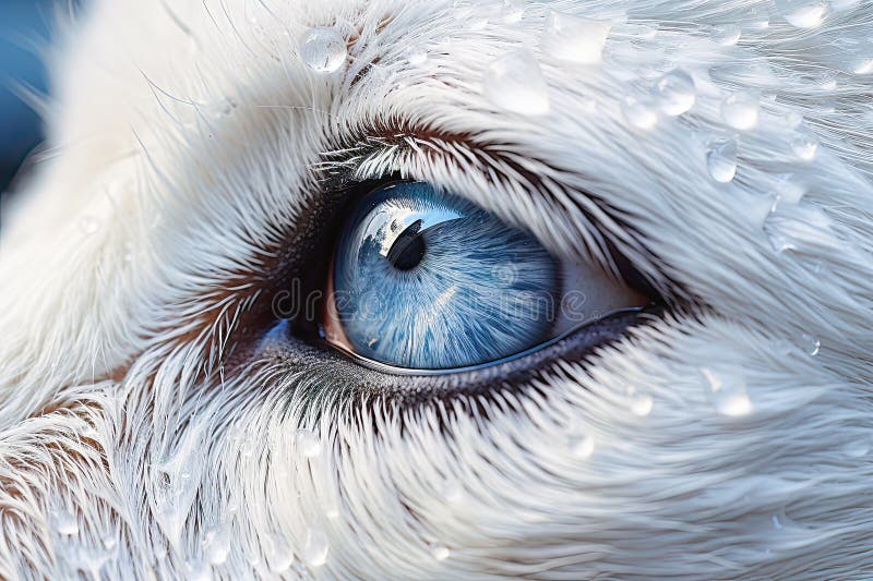 A Detailed View of a White Dogs Eye, Showcasing the Intricate Patterns ...