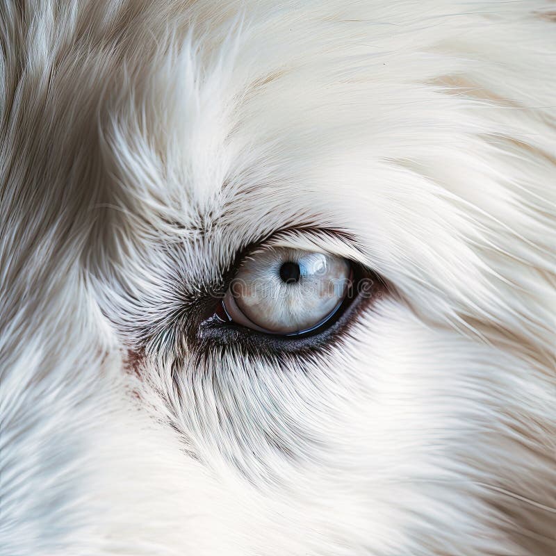A Detailed View of a White Dogs Eye, Showcasing the Intricate Patterns ...