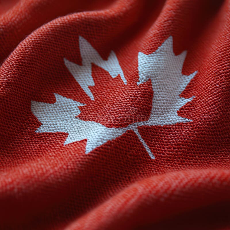 Close-up of Maple Leaf on Textured Fabric, Highlighting Detailed ...