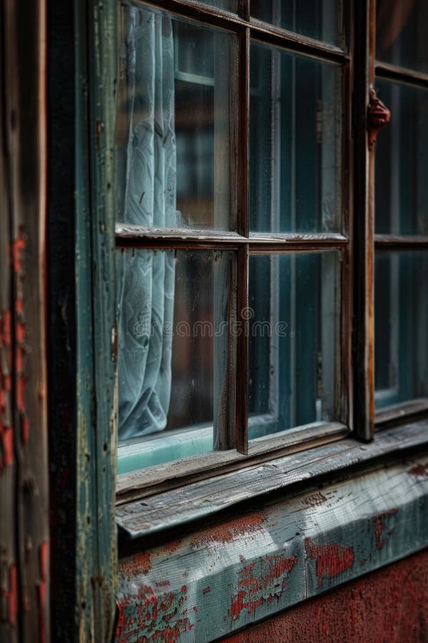 A Detailed View of a Window with a Curtain, Suitable for Interior ...