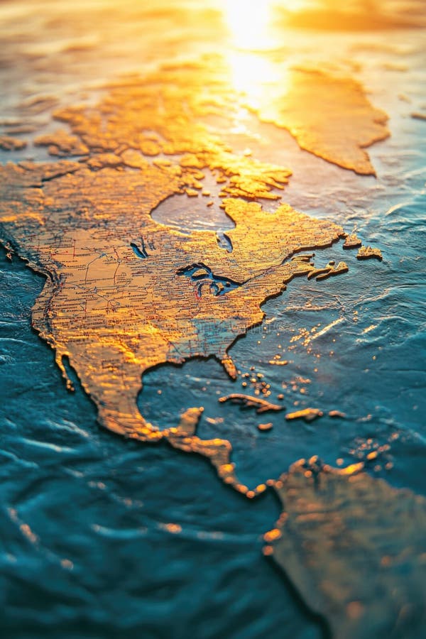 Detailed View World Map Countries Continents Highlighted Stock Photos ...