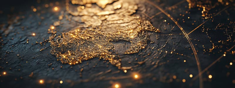 Stunning Close-up of Illuminated World Map Highlighting Geographical ...