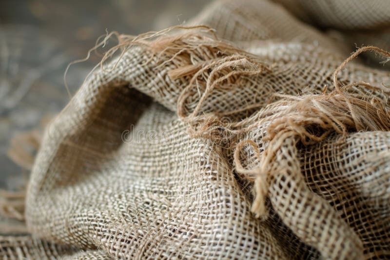 Detailed View of a Worn Burlap Cloth with Unraveling Threads on a ... Detailed View of a Worn Burlap Cloth with Unraveling Threads on a ...