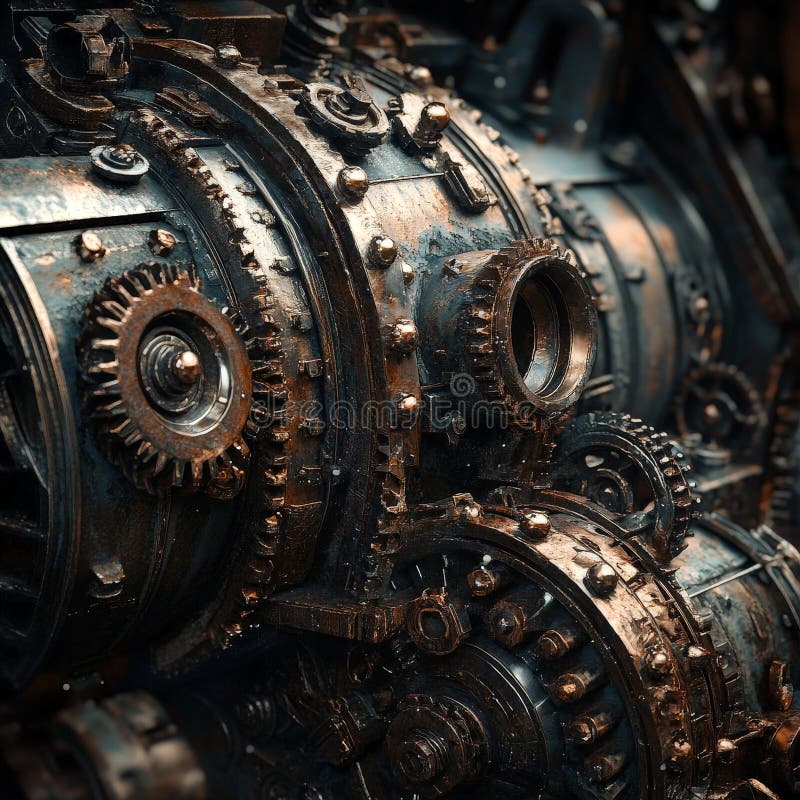Rusted Industrial Machinery with Intricate Gears Stock Photo - Image of ...