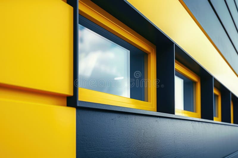 Detailed View of a Yellow and Black Building, Suitable for ...