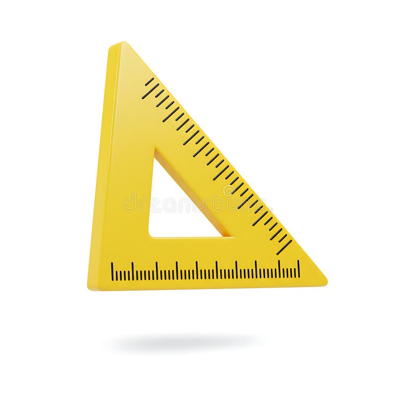 A Detailed View of a Yellow Triangle Ruler, Precise Measuring Tool ...