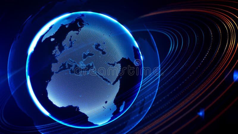 Detailed Virtual Planet Earth. Technological Digital Globe World Stock ...