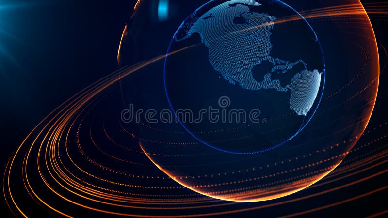 Detailed Virtual Planet Earth. Technological Digital Globe World Stock ...