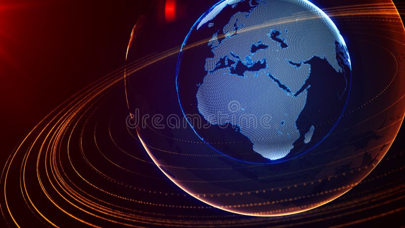 Detailed Virtual Planet Earth. Technological Digital Globe World Stock ...