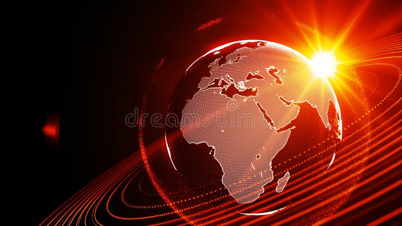 Detailed Virtual Planet Earth. Technological Digital Globe World Stock ...