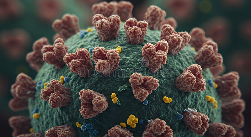 Detailed Virus Structure Illustration Showing Surface Proteins and ...