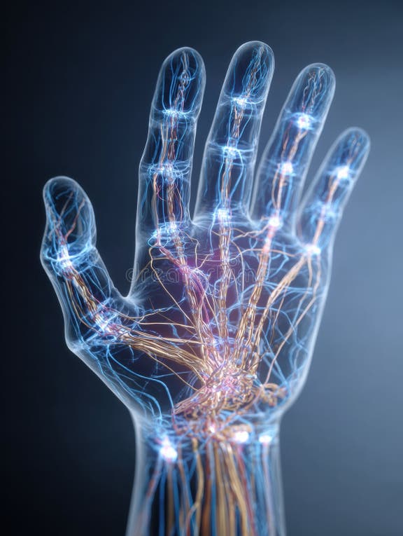 Visual Representation of Touch-Sensitive Hand Showcasing Intricate ...
