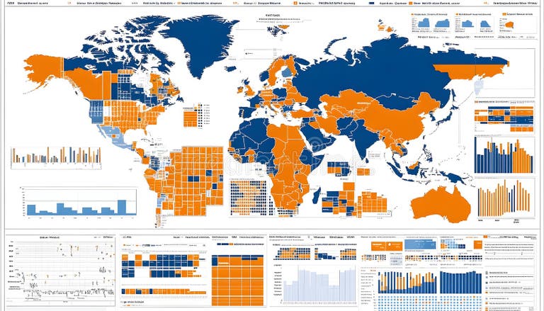 Global Data Visualization stock illustration. Illustration of ...