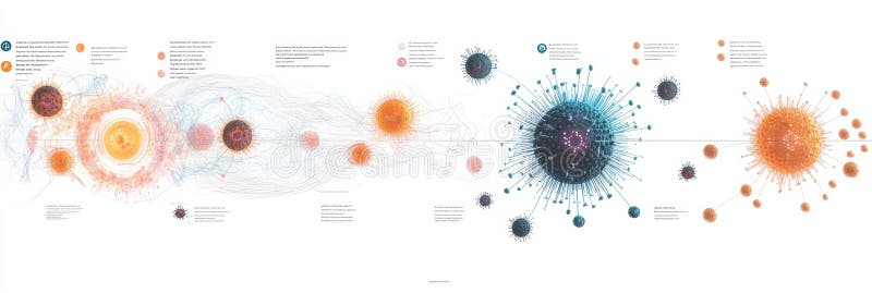 Stages of Virus Lifecycle Illustrated with Penetration, Replication ...