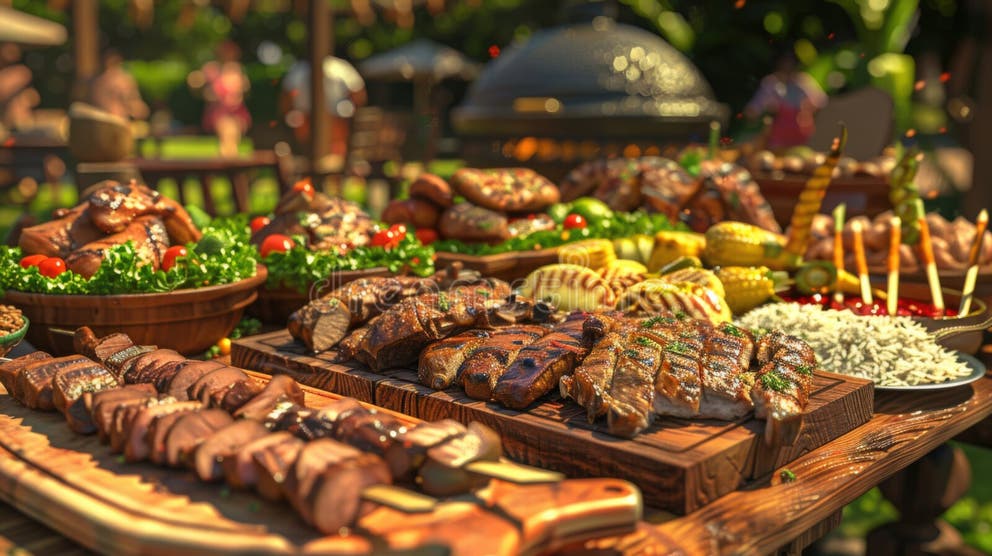 Detailed Visual Representations of Brazilian Feast Table Stock Image ...