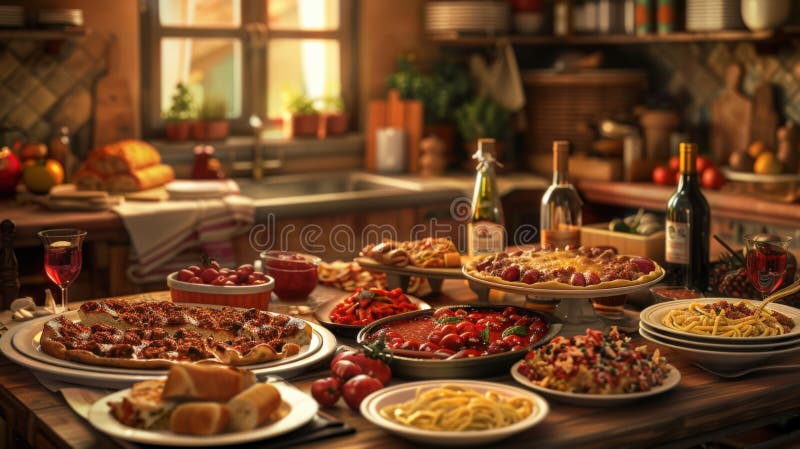 Detailed Visual Representations of Feast Table Stock Photo - Image of ...