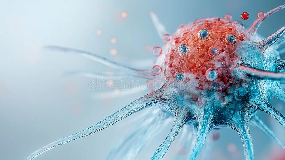 Detailed Visualization of a Cancer Cell. Stock Illustration ...