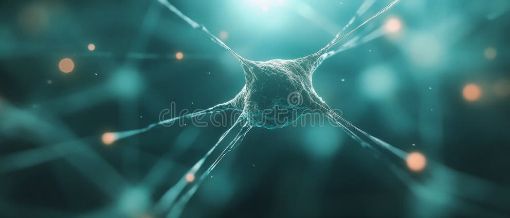 Intricate Neural Cell Connections in a Network Visualization Stock ...