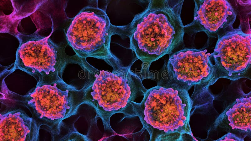 Detailed Visualization of Cervical Cancer Cells in Tissue Sample Stock ...