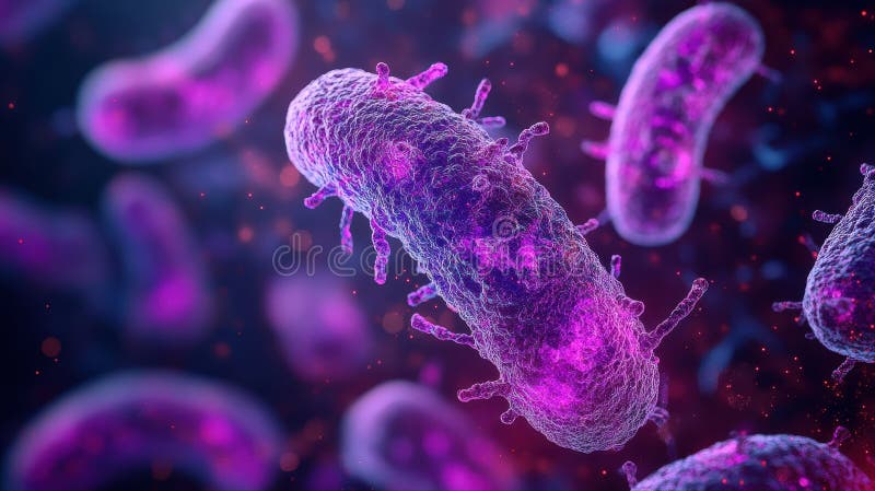Detailed Visualization Colorful Bacteria Scientific Representation ...
