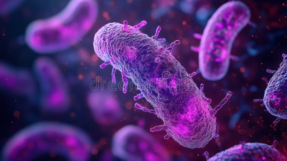 Detailed Visualization of Colorful Bacteria in a Scientific ...