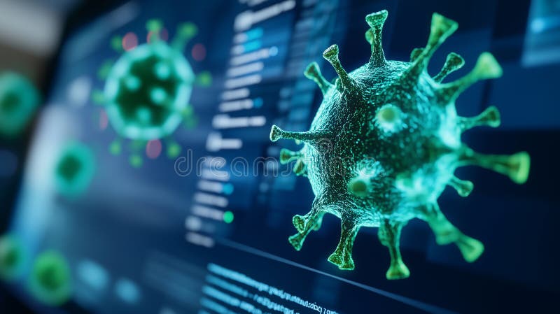 Detailed Visualization of a Computer Interface Showcasing Virus Data ...