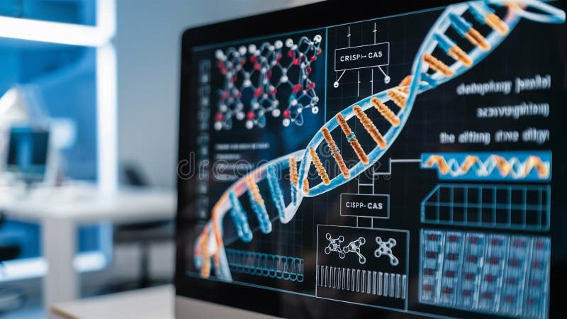 Detailed Visualization of CRISPR-Cas9 Gene Editing Process on Screen ...