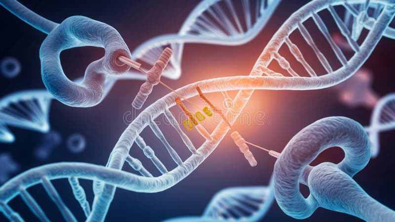Precise CRISPR Gene Editing in High-Resolution 3D Render Stock ...