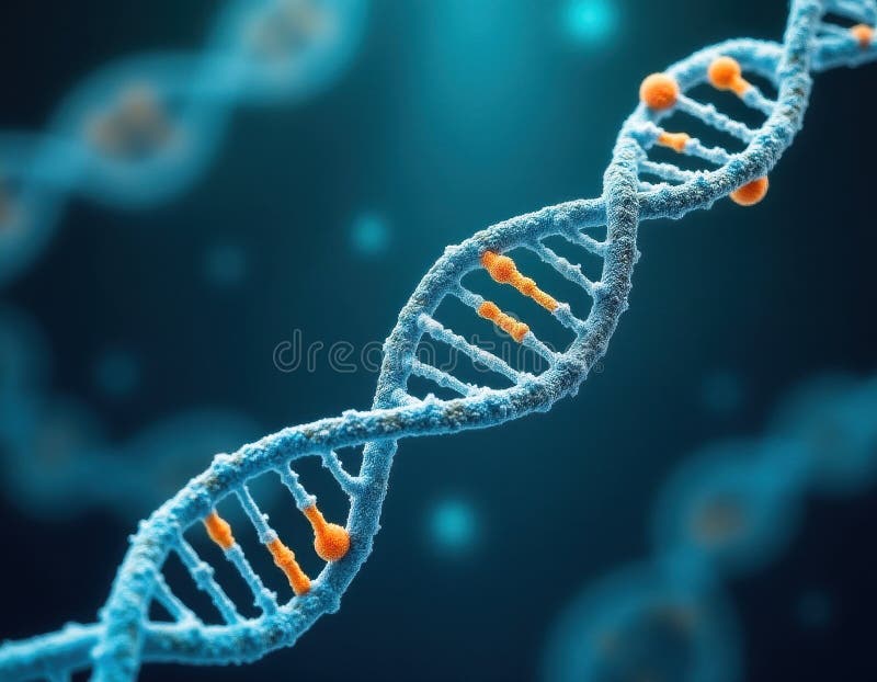 Detailed Visualization of DNA Helix Structure Stock Photo - Image of ...