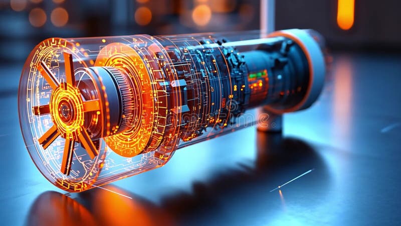 Detailed Visualization of a Futuristic Turbine Engine in a Modern ...