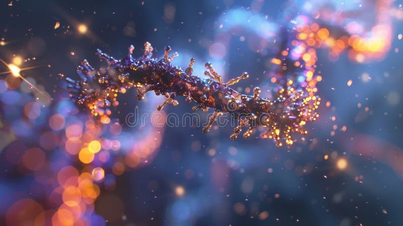 A Detailed Visualization of a Helicase Enzyme Unwinding a Section of ...