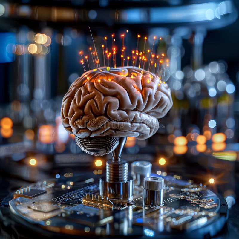 Human Brain Integrated in Quantum Computing System Stock Image - Image ... Human Brain Integrated in Quantum Computing System Stock Image - Image ...